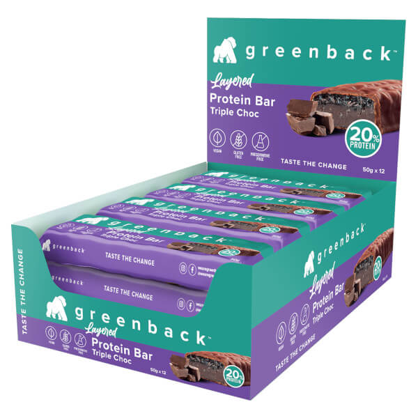 Greenback Layered Plant Protein Bars 50g x12 - Supplements.co.nz