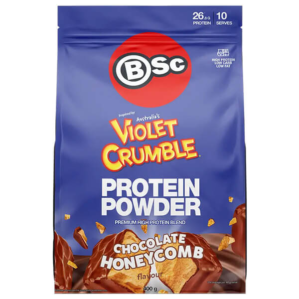 BSc Body Science Violet Crumble Protein Powder 400g - Supplements.co.nz