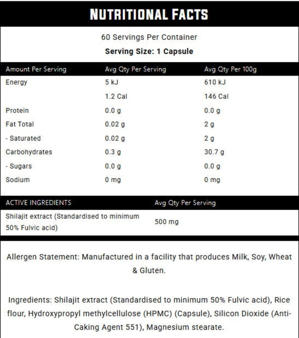 Nexus Shilajit Natural Testosterone Capsules - Supplements.co.nz