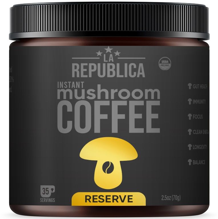 LA Republica Instant Mushroom Coffee Reserve 70g - Supplements.co.nz