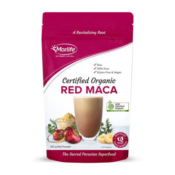 Morlife Certified Organic Maca Red Powder 100g - Supplements.co.nz