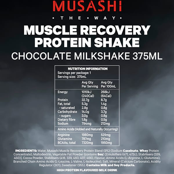 Musashi Muscle Recovery Shake Pack of 6 - Supplements.co.nz