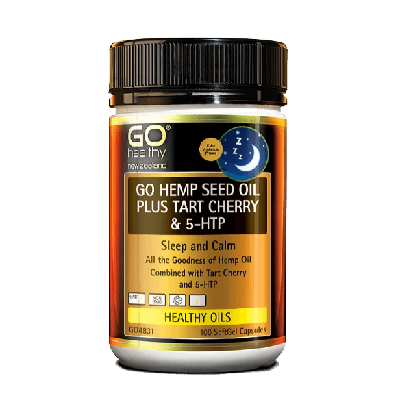 Go Healthy Go Hemp Seed Oil Plus Tart Cherry & 5HTP 100 Softgels ...