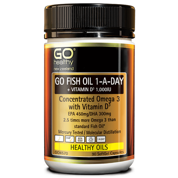 Go Healthy Go Fish Oil 1-A-Day + Vitamin D 1000IU 90 Capsules ...