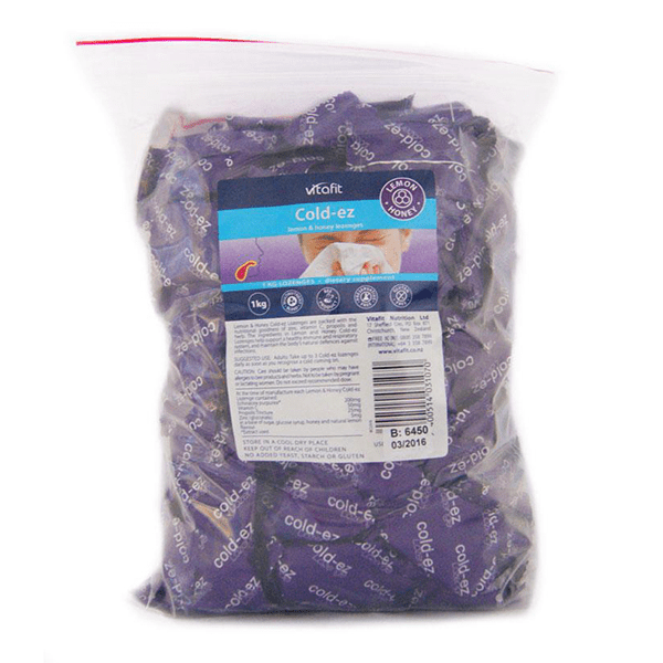 Vitafit Cold-ez Lemon & Honey Lozenges 1kg - Supplements.co.nz